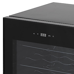 Euker 24-Bottle Compressor Wine Cooler Refrigerator - Freestanding Beverage Fridge for Red, White, Champagne & Sparkling Wines (40°F to 65°F) with Digital Temperature Control and Full Glass Door