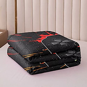 MEALY Gaming Blanket for Boys Kids Teens, Fleece Cozy Game Throw Blanket, Soft Gamer Blanket Video Game Blankets for Men Adults Suit for Bedroom Couch Birthday Gift for Bed Blankets 80 in x 60 in