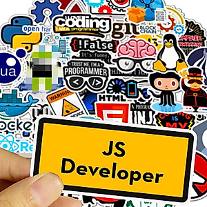 Tuqiso Programming Stickers for Developers, Coders, Programmers, Hackers, Geeks, and Engineers,Developper Stickers for Laptop (50 pcs)
