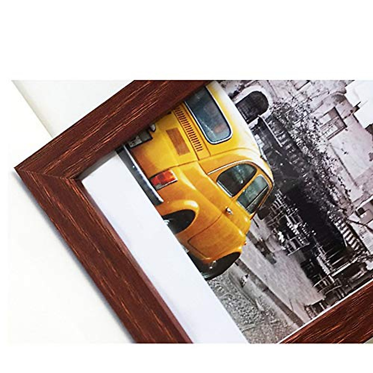 JAY D.L 5x7 Picture Frame Photo Display for Tabletop Display Wall Mount Made of Solid Wood High Definition Glass Photo Frame Rustic Certificate Document Frame, Red