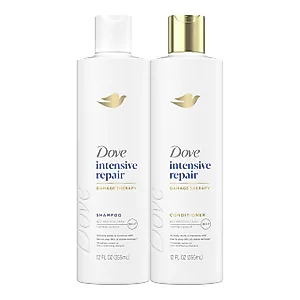 Dove Shampoo and Conditioner 2 Count for Damaged Hair Intensive Repair Bio-Protein Care Technology and Amino Serum 12 Fl Oz