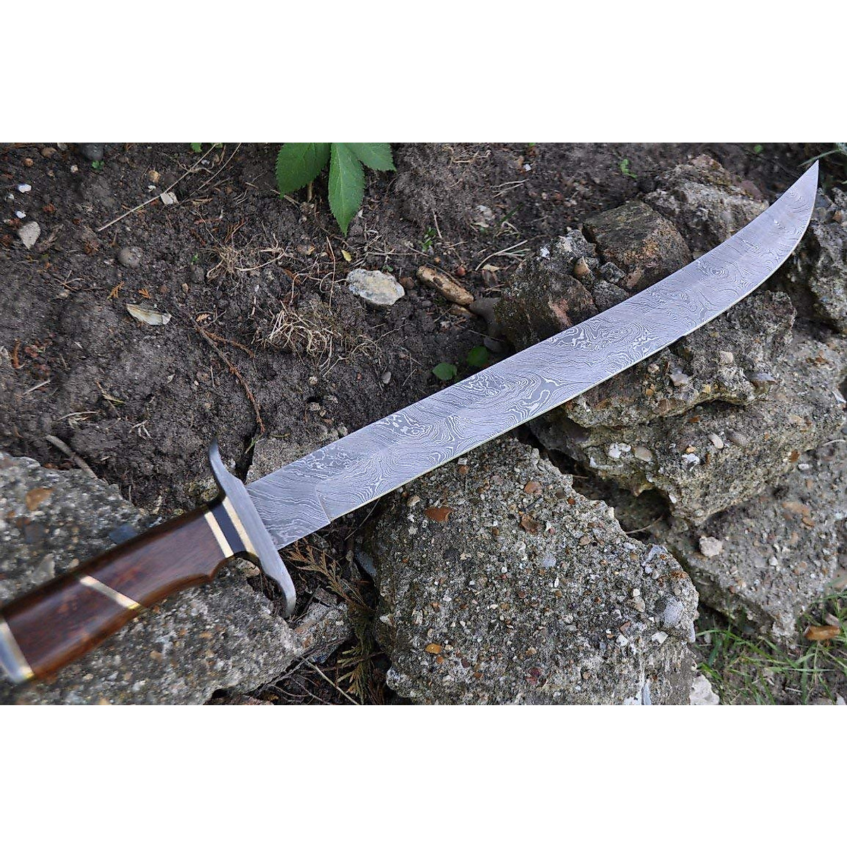 Perkin Outstanding Value - Custom Handmade Damascus Hunting Knife - Mini Sword