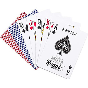 Regal Games - Bulk Playing Cards -2 Sets of 6-Red and Blue-12 Pack - Poker Size, Standard Index -for Blackjack, Euchre, Canasta Card Game - Perfect for Large Events, Bulk Purchasing