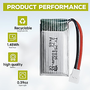 sea Jump 5PCS 3.7V 400mAh Li Battery with 5in1 Charger for SYMA Q11 H99W H31 H6C H98 TR-C385 TR-P51 TR-F22 Quadcopter Parts Aircraft Model Drone Battery AT-96