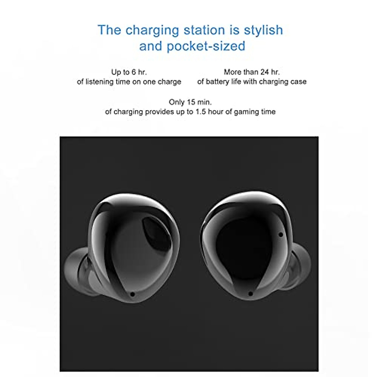 SZSAGO W7s-True-Wireless-Earbuds Bluetooth 5.2 Headphones in Ear IPX7 Waterproof Wireless Earphones USB-C Charging Sport Wireless Headphones for iPhone Huawei Samsung(Black)