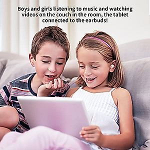 Togetface Bluetooth Kids Earbuds, Pink Wireless Earbuds for Girls and School Classroom Earpods Small Ears Headphone Earphones Airpods in-Ear Headset