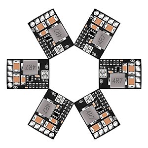 DROK DC Buck Converter, 6pcs Mini Voltage Regulator DC 4.5-20V 12V 9V Step Down to 5V Reducer Board 3A 10W Fixed Adjustable Volt Output Step-Down Transformer Power Supply Stabilizer Module