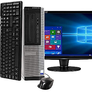 Dell Optiplex 990 Desktop PC Bundle with WiFi Adapter - Intel Quad Core i5 3.2GHz, 16GB RAM, 1TB HDD, DVD-RW, Windows 10 Pro, WiFi Adapter, 17 Inch LCD, Keyboard, Mouse (Renewed)