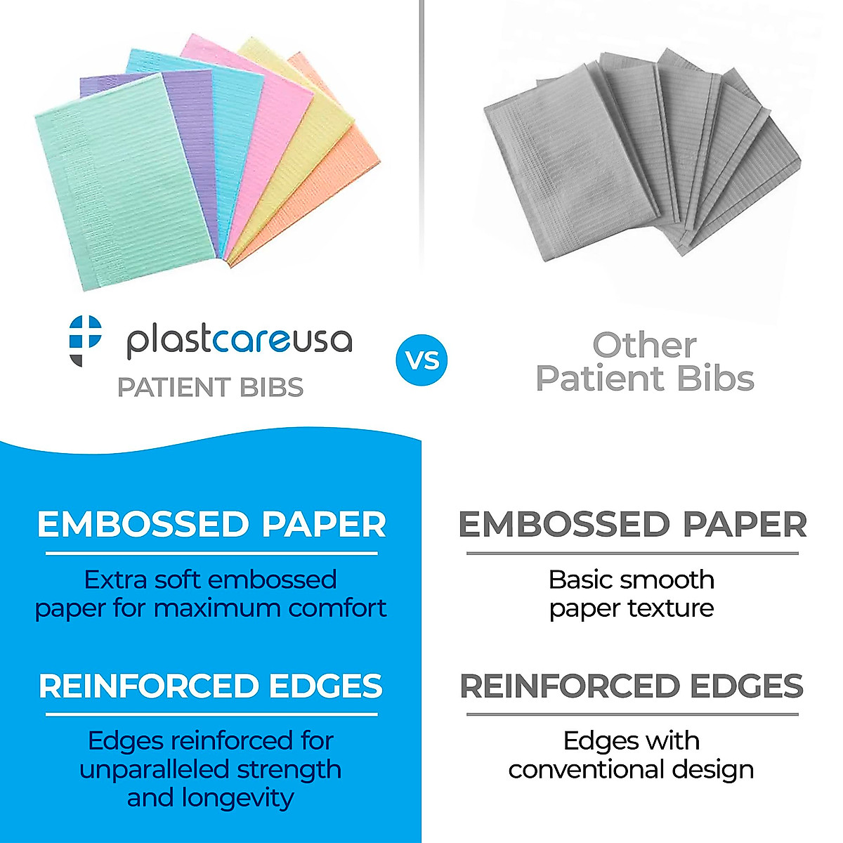 Disposable Dental Bibs 13"x18" - 3 Ply Waterproof Tattoo Bib Sheet for Patients - Dentist or Medical Tray Cover and Nail Table Cover Supplies, Fuchsia Hot Pink