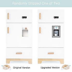 labebe - Kitchen Wooden Fridge | Fridge Freezer for Toddlers, Kids' Kitchen Playset Toy, Baby Cabinet Refrigerator Pretend Play Furniture White for Children Boy & Girl(15.8" 13.8”27”)