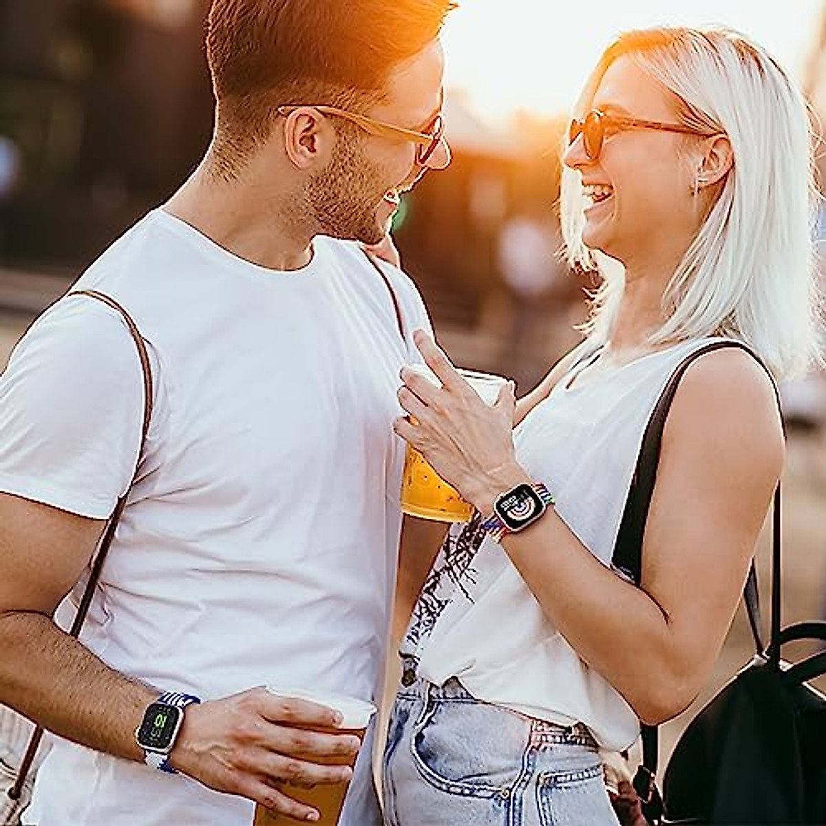 Witzon Compatible with 44mm Apple Watch Series 8 7 41mm 45mm Women Men, Breathable Sport Stretchy Nylon Braided Solo Loop Bands for iWatch Apple Watch Ultra 49mm SE Series 6 5 4 3 38mm 40mm 42mm