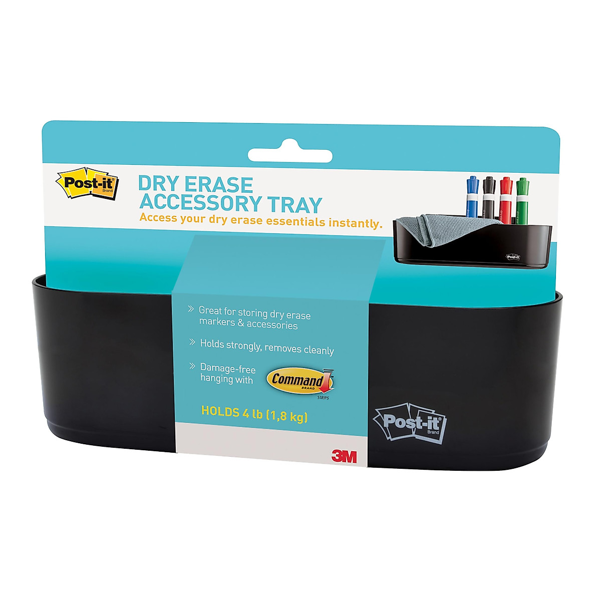 Post-it Dry Erase Accessory Tray, Black (DEFTRAY)