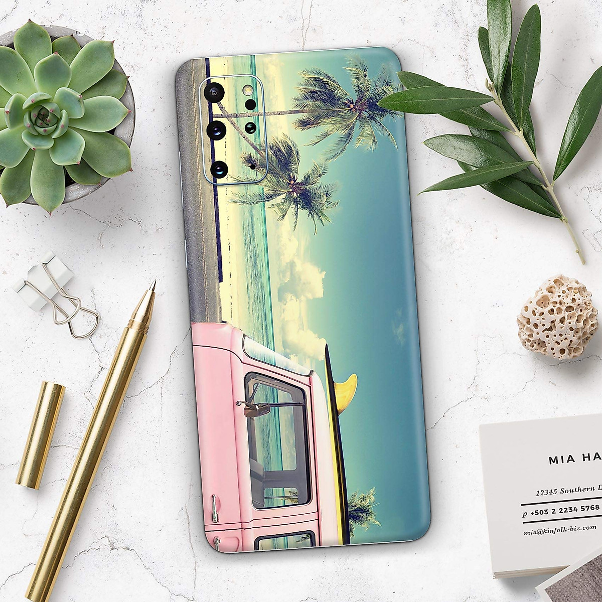 DesignSkinz Beach Trip Protective Vinyl Decal Wrap Skin Cover Compatible with The Samsung Galaxy S20 (Screen Trim & Back Glass Skin)