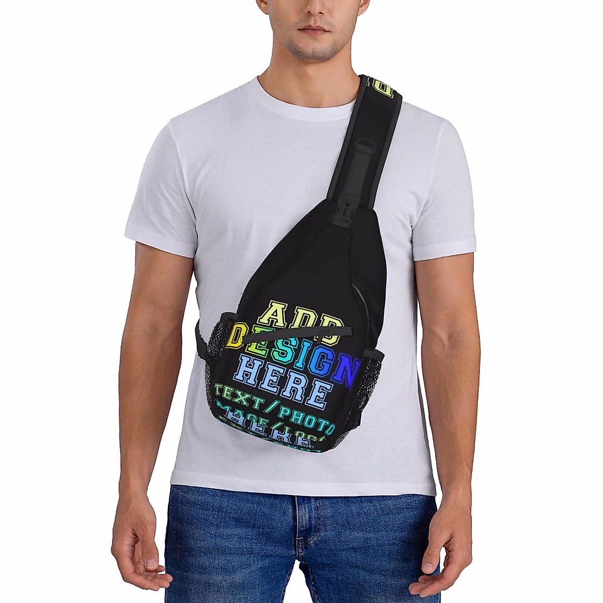 Custom Crossbody Bags Personalized Sling Bag Leisure Sports Outdoor Custom Bag For Men Backpack Optional Color Add Your Own Design Here