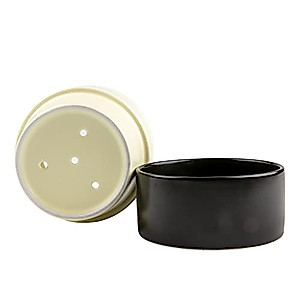 Ceramic Utensil Holder Double Layer kitchen Utensil Holder for Countertop with Drainage Holes Utensil Crock for Farmhouse Kitchen Decor. (0.68)