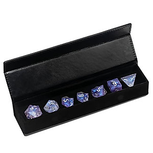 Magic Unicorn Sharp DND Dice Set with Leather Dice Box | for Dungeons and Dragons, D&D, Sharp Edge, D20 Polyhedral Resin Dice, Dungeons and Dragons Gifts, Accessories