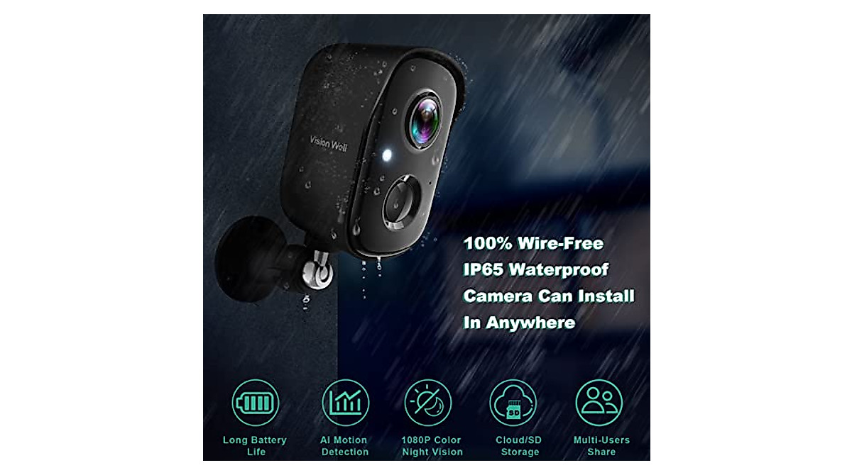 Wireless Outdoor Security Camera 1080P with AI Motion Detection
