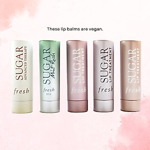 Fresh Sugar Collection Lip Care Set:: Mint Rush Freshening Lip Treatment, Advanced Therapy Treatment Lip Balm, and 3 Sugar Lip Balms in Rose, Honey, and Petal