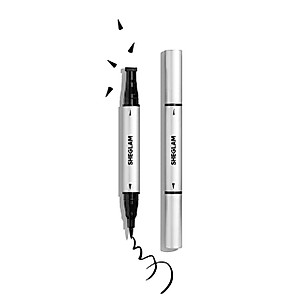 SHEGLAM Black Liquid Eyeliner Pen with Wing Stamp Long Lasting Waterproof Eye Liner Makeup