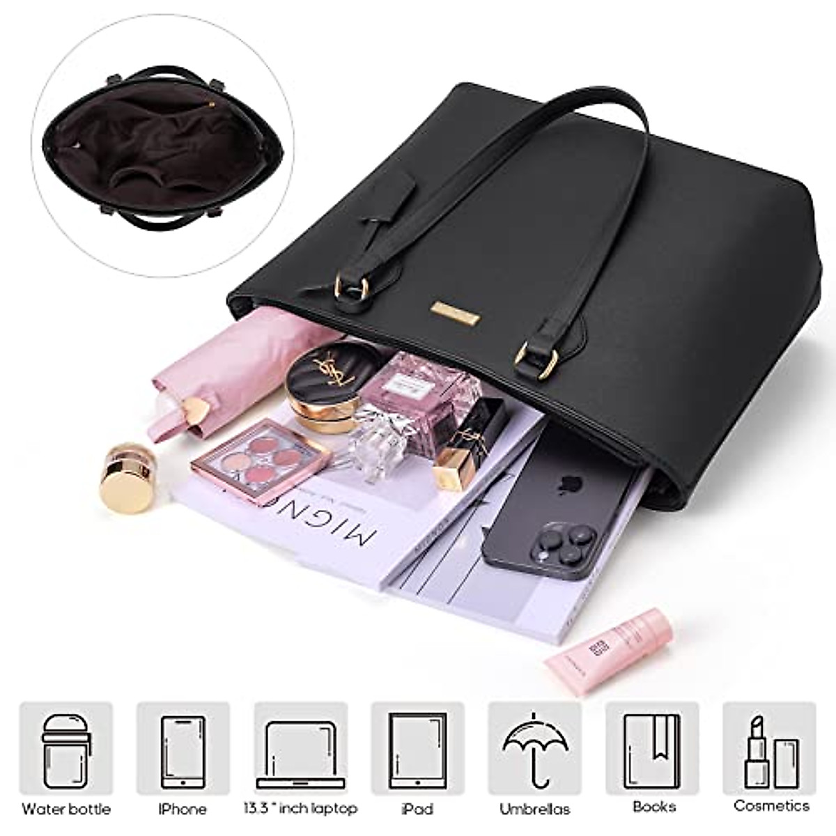 Bagsure Handbags for Women, 4PCS Purses and Wallet Set Shoulder Bags Casual Tote Satchel Crossbody Hobo Bags for Women Ladies