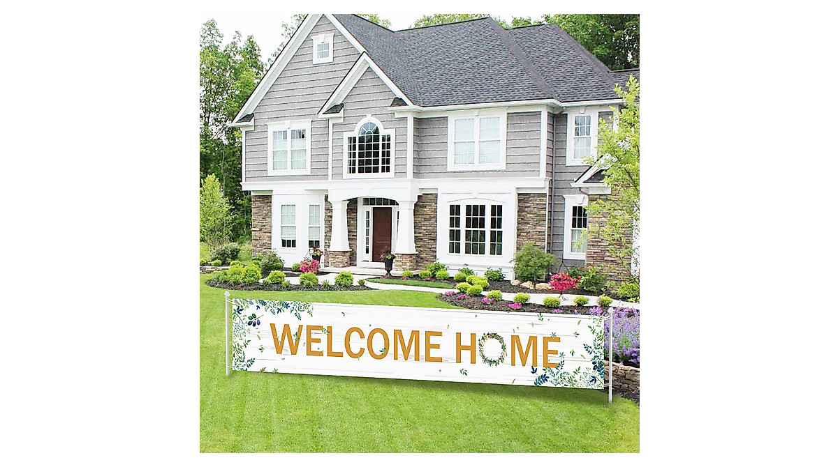 Welcome Home Banner for Housewarming Parties | WHPCT | 9.8x1.6 ft