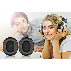 Replacement Ear Pads Compatible with ATH M50X M40X | Also Fits MDR 7506 / MDR V6 / MDR CD900ST / Stealth 600 & More | Ear Pads with Enhanced Memory Foam (Black)