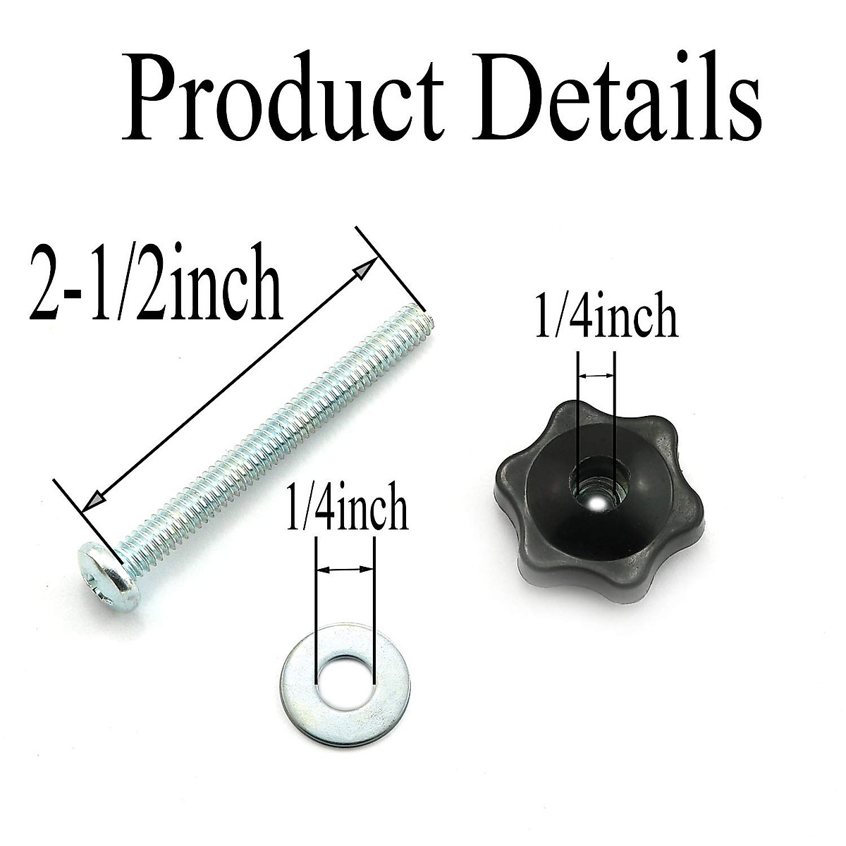 RuiLing 8 Set T-Track Knobs Kit Hex Head Manual Nut with Full Thread Outer Bolts and Washers