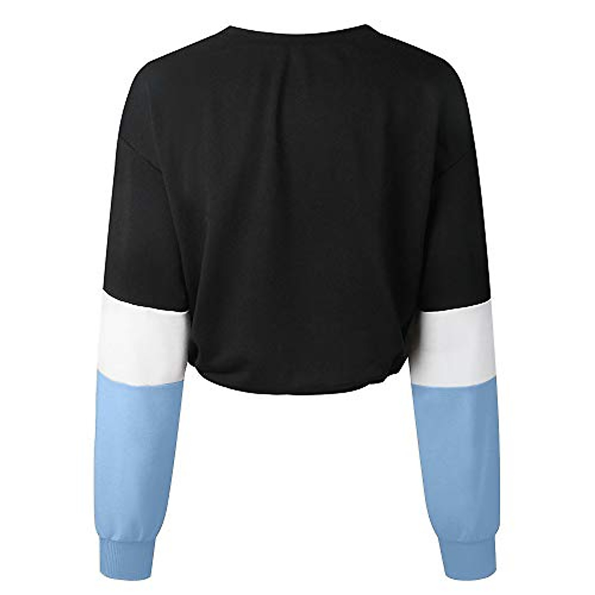 Long Sleeve Sweatshirt for Women THENLIAN Womens Long Sleeve Splcing Color Sweatshirt Pullover Tops Blouse(Blue, XL)