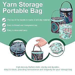 GLMFAN 3Pcs Knitting Bag, Small Yarn Storage Bag with Holes, Yarn Storage Organizer Tote Portable Yarn Holder for Yarns Skein Ball Short Crochet Hooks, Knitting Needles Crocheter Knitter Crafter