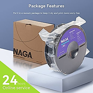 NAGA ABS 3D Printer Filament 1.75mm, High Toughness & High Hardness ABS Filament, 1kg Spool(2.2lbs), Dimensional Accuracy +/- 0.03 mm (Black)