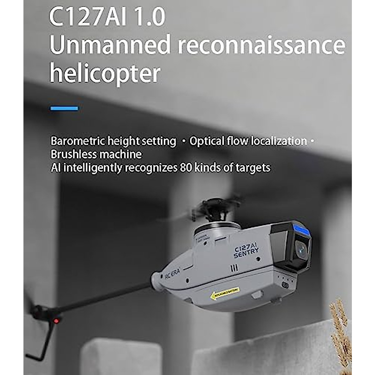 UJIKHSD RC Drone (AI Smart Version) Single Propeller Without Ailerons With 90° Adjust Camera 6-axis Gyro Stabilization 5G Optical Flow RC Airplane Altitude Hold Girls Adults