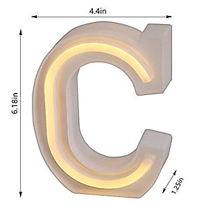 Light Up Marquee Letters Lights Letters Neon Signs,Wall Decor/Table Decor for Home Bar Christmas, Birthday Party, Valentinefs Day Words-Warm White Letters(C)