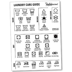 Talented Kitchen Magnetic Laundry Symbols Guide, Magnet White Vinyl Laundry Care Guide Sign for Washing, Drying, Ironing, and Dry Clean, Laundry Room (5 x 7 in)