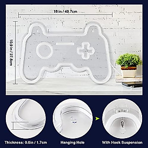 Lepowcoo Neon Sign Gaming, (16 x 11inch) Big Game LED Light Room Decor, Gamepad Neon Controller Signs, Cool Party Wall Decoration for Teen Boys Bedroom, Gamer Room Accessories, Lepowcoo-1