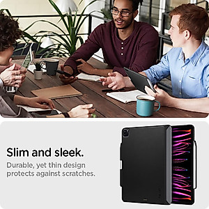 Spigen Thin Fit Pro Designed for iPad Pro 12.9 inch Case M2 6th Generation (2022) / 5th Generation (2021) Magic Keyboard Compatible with Pencil Holder [Keyboard Not Included] - Black