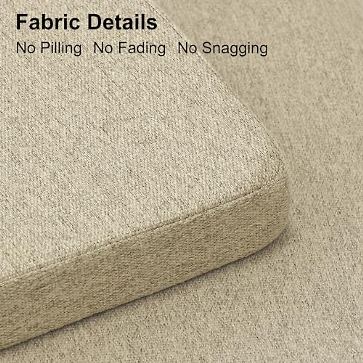 Shinnwa Chair Cushions with Ties for Dining Chairs [17 x 16.5 Inches] Non Slip Kitchen Dining Chair Pad and Seat Cushion with Machine Washable Cover Set of 4 - Natural Linen