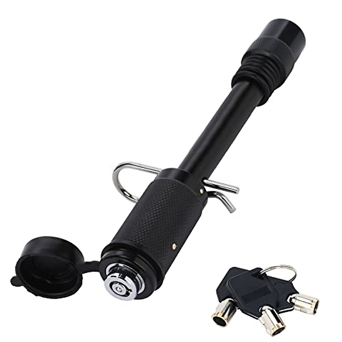 TYT 1/2" and 5/8" Trailer Hitch Lock Pin with Extra Long 3-1/2" Span, Fits 1-1/4", 2", 2-1/2" Receiver with 2 Safety Clips, 10 Anti Rattle O-Rings, Keyde Alike (1/2"+5/8")