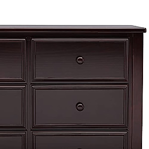 Delta Children Unisex Nursery 6 Drawer Double Dresser, Dark Chocolate