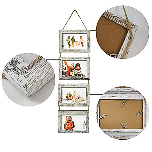 SESEAT 4x6 Wall Hanging Picture Frames Collage with 8 Opening Distressed White Frames,2 Packs