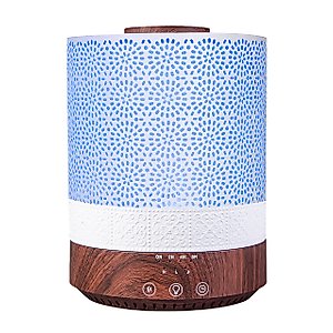 BlueHills 2500 ML XL Essential Oil Diffuser for Large Room Aroma Humidifier Home Decor Bed Baby Room Big Huge 2.5 L Capacity Long Run Color Lights Decorative Design High Mist Dark Wood Grain F004