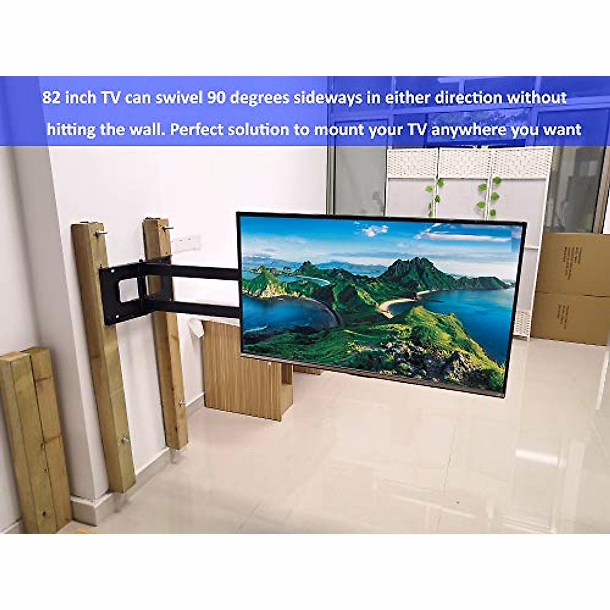 FORGING MOUNT Long Arm TV Mount Full Motion Wall Mount TV Bracket with 43 inch Extension Articulating Arm TV Wall Mount, Fits 42 to 80 Inch Flat/Curve TVs Holds up to 100 lbs,VESA 600x400mm Compatible