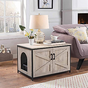 unipaws Top Opening Cat Litter Box Enclosure, Flip Top XL Extra Large Cat Box Furniture, Friendly to Elderly People, High Jumbo Automatic Litter Box Cover Hidden for Large Cat