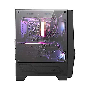 MSI MAG Series FORGE 100R, Mid-Tower Gaming PC Case: Tempered Glass Side Panel, ARGB 120mm Fans, Liquid Cooling Support up to 240mm Radiator, Mesh Panel for Optimized Airflow