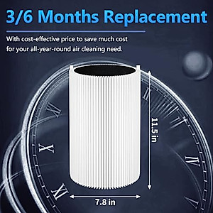 2 Pack Blue Pure 411 Filter Replacement Compatible with Blueair Blue Pure 411 Genuine, 411+, 411 Auto and MINI Air Purifiers, H13 True HEPA Filter, Particle and Activated Carbon by Funmit