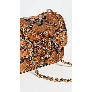 Tory Burch Women's Eleanor Brocade Small Shoulder Bag, Sunset Bonfire, Orange, Floral, One Size