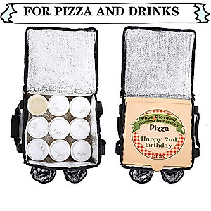 OGEFOTED Large Insulated Food Delivery Bag with Cup Holders, Foldable Heavy Duty Food Warmer Grocery Bag for Camping Catering Restaurants