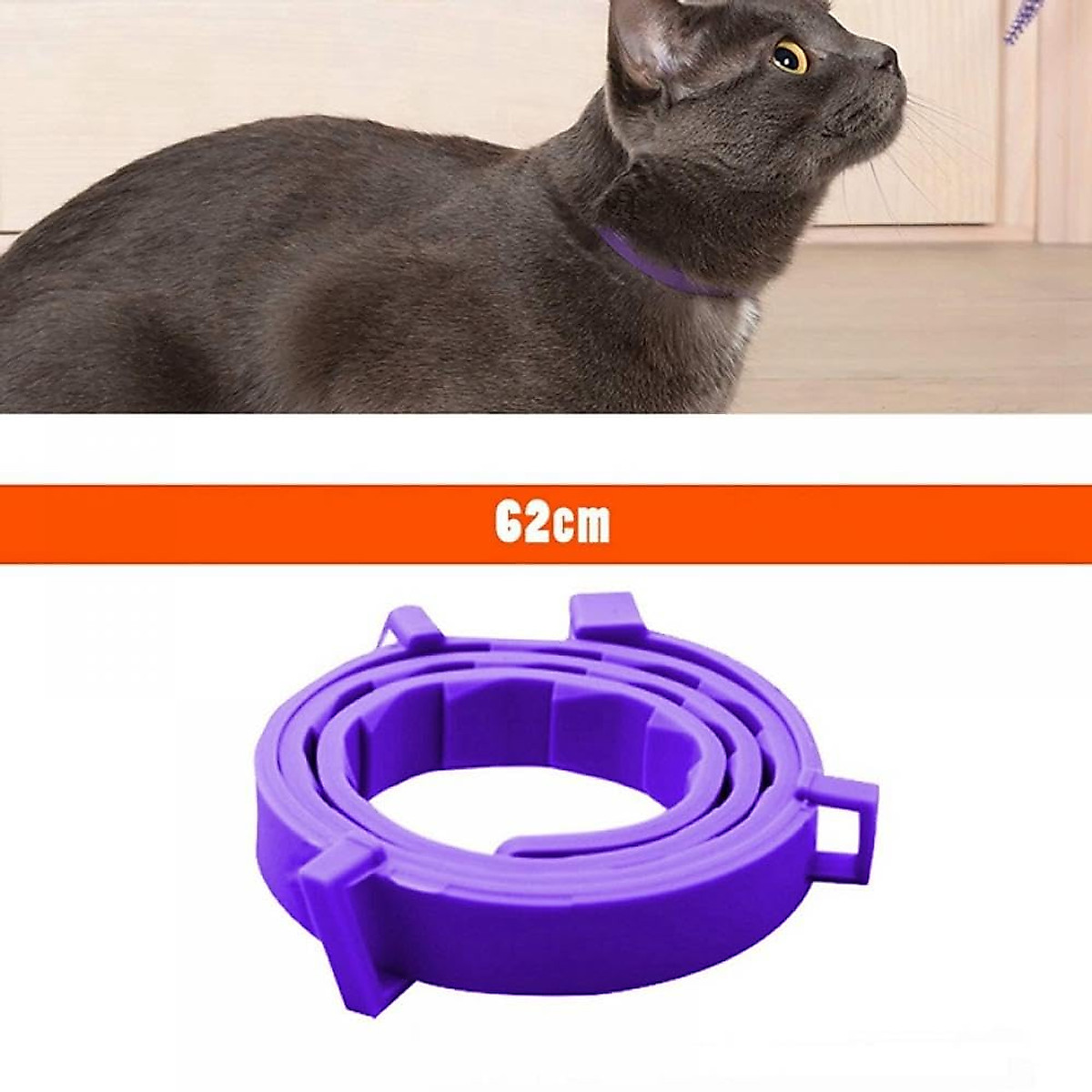 KAYNO Purple Cat Calming Collars Adjustable Cat Pheromones Calming Collars with 1 Bells Reducing Anxiety for Pets Suitable Cat Relaxants for Small Medium and Large Cats (15 Inches)