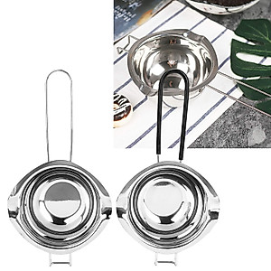 2 Pack Stainless Steel Double Boiler Pot, Chocolate Melting Pot Soap Candle Candy Making Tool Kit Wax Melting Heat Proof Bowl for Melting Chocolate, Butter, Cheese(Green+Red)
