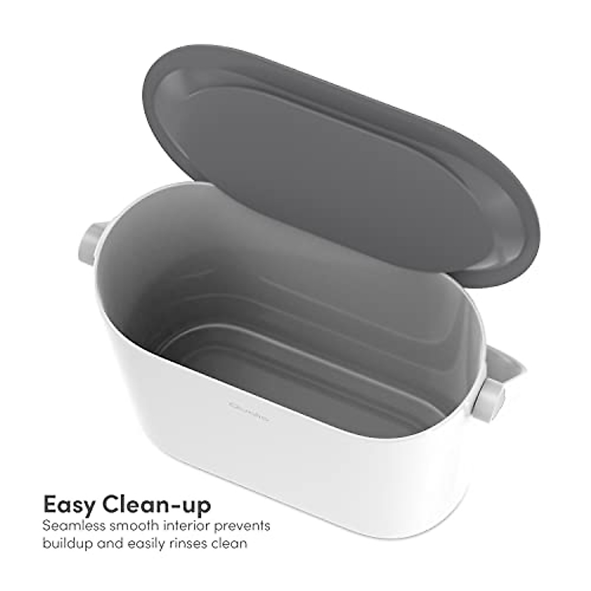 QUALIAZERO Multi-Purpose Countertop Compost Bin | 4L / 1 Gal ABS Plastic Slim Shape | Trash Can with Gray Lid | (4L / 1 Gal, Gray)