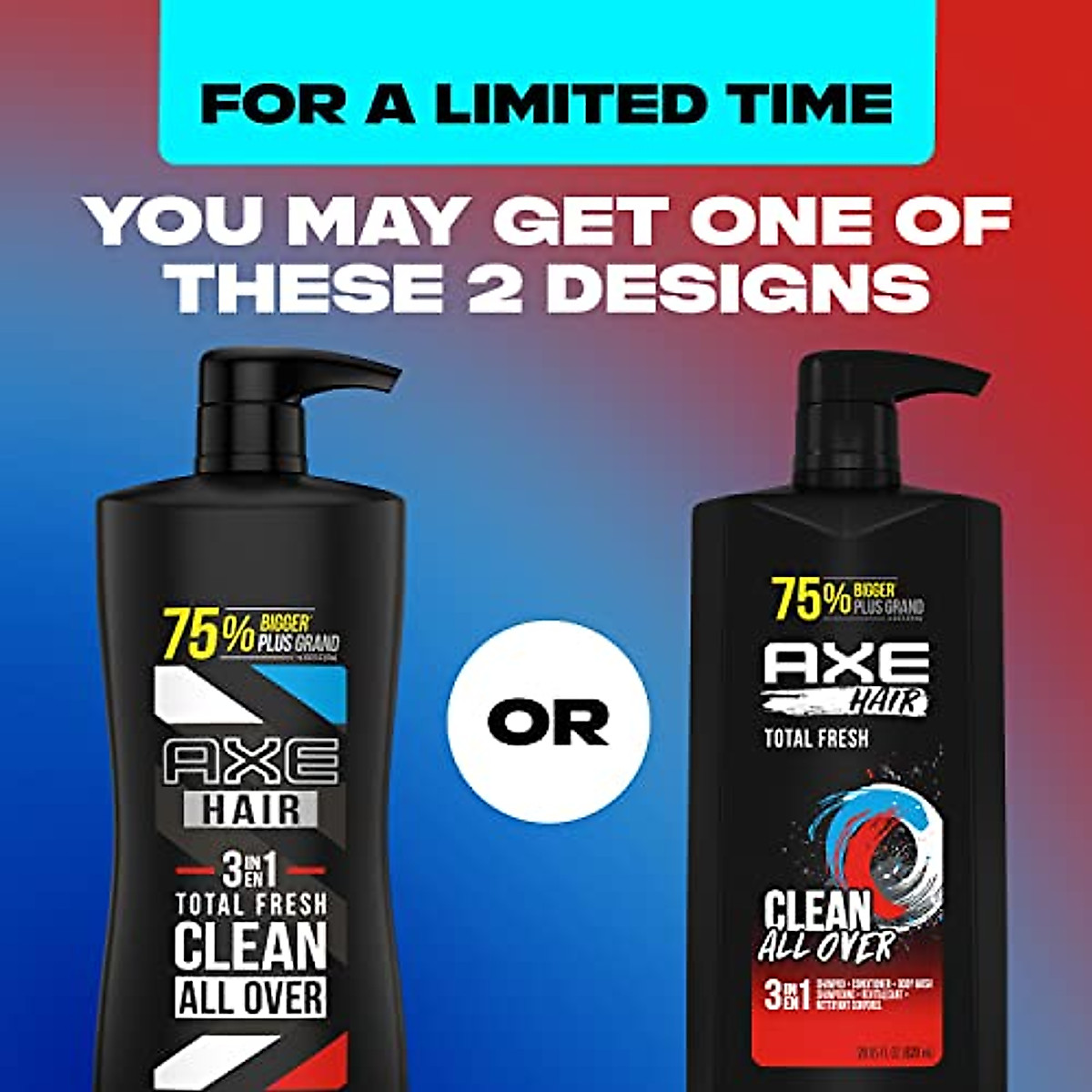 AXE 3-in-1 Body Wash, Shampoo and Conditioner - Easy Hair and Body Care for Men, Light and Fresh Scent, 28 oz (4 Pack)